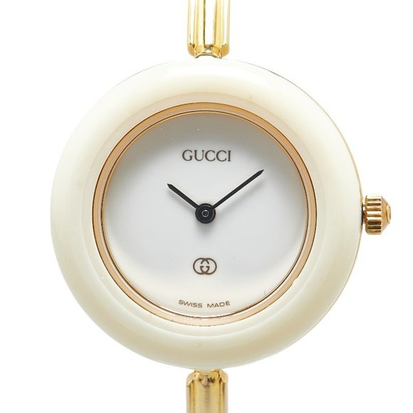 Gucci | Accessories | Gucci Change Bezel Watch 10l Quartz White Dial ...